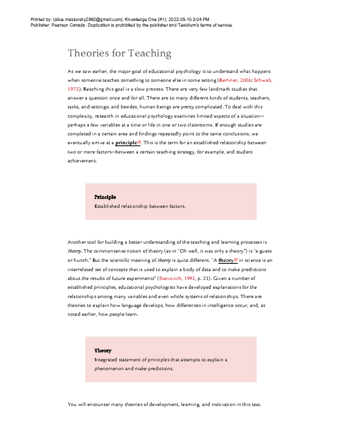 Page 17 textbook module 1 - Theories for Teaching As we saw earlier ...
