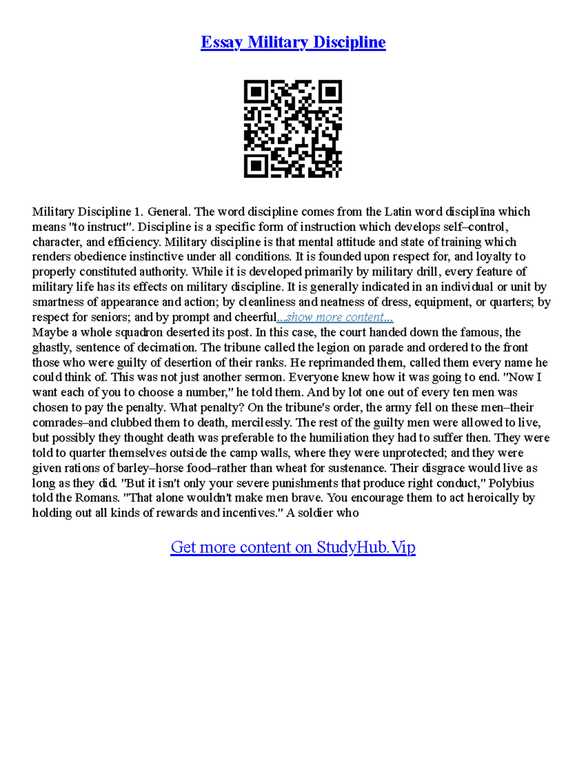 Essay On Respect In The Military - Essay Military Discipline Military ...