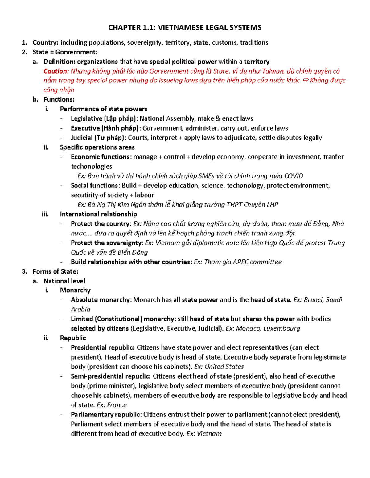 Midterm-Legal - ịvihfejfiwh - CHAPTER 1: VIETNAMESE LEGAL SYSTEMS Country: including populations ...