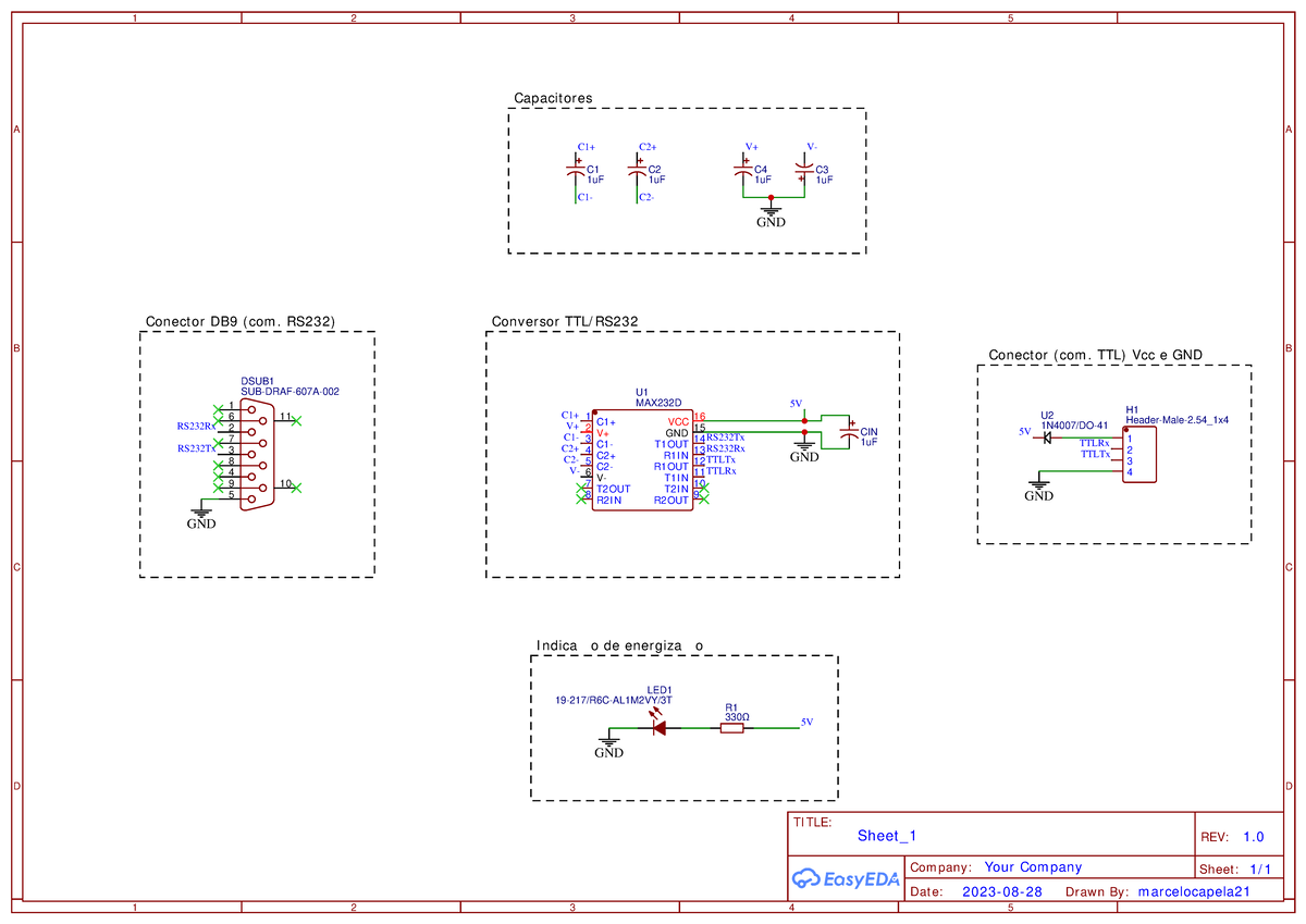 Schematic Conversor TTL RS232 2023-08-31 - ABC ABC D D TI TLE: Sheet _1 ...