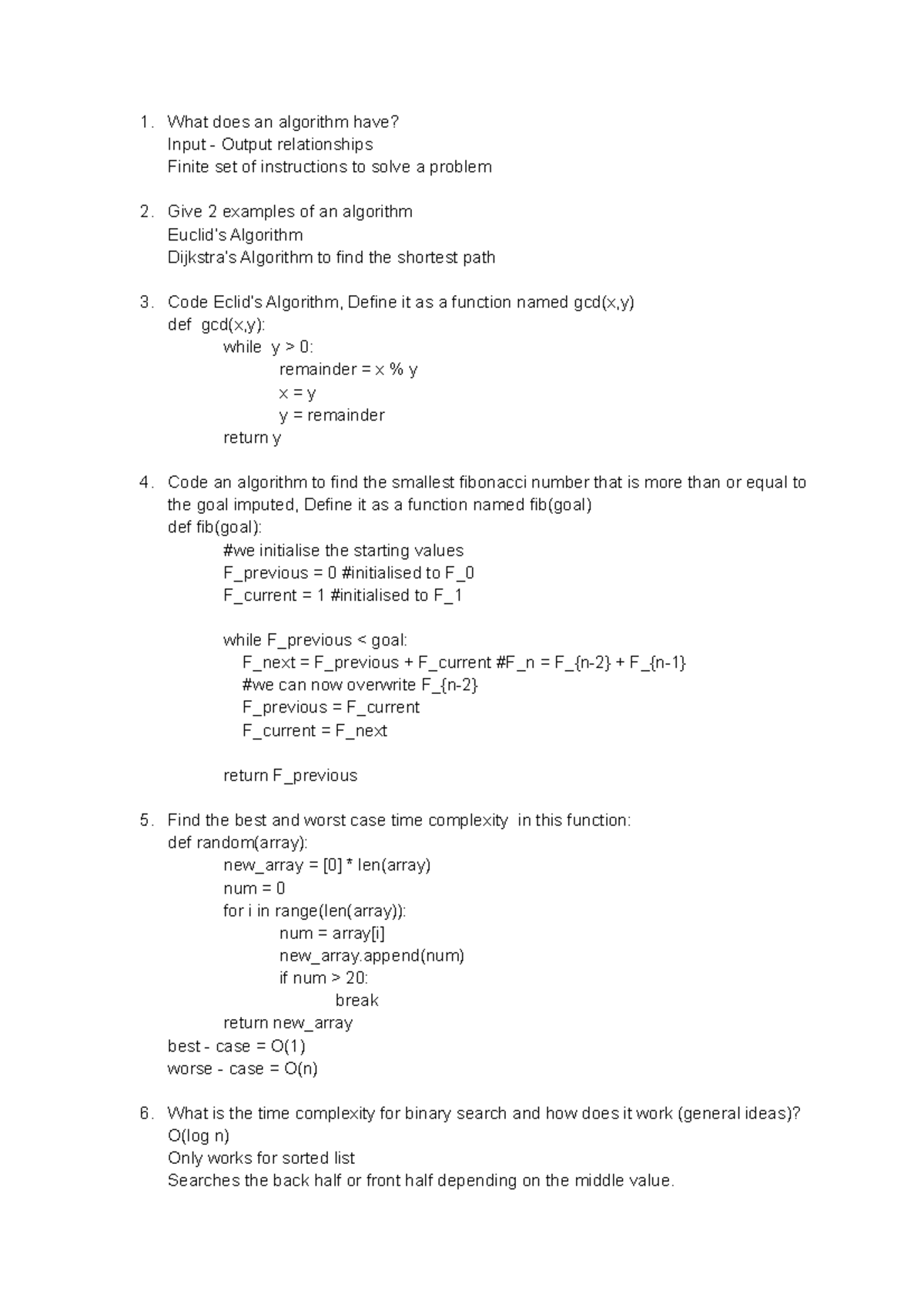 Week 5 Answers - Practice materials for week content - What does an ...