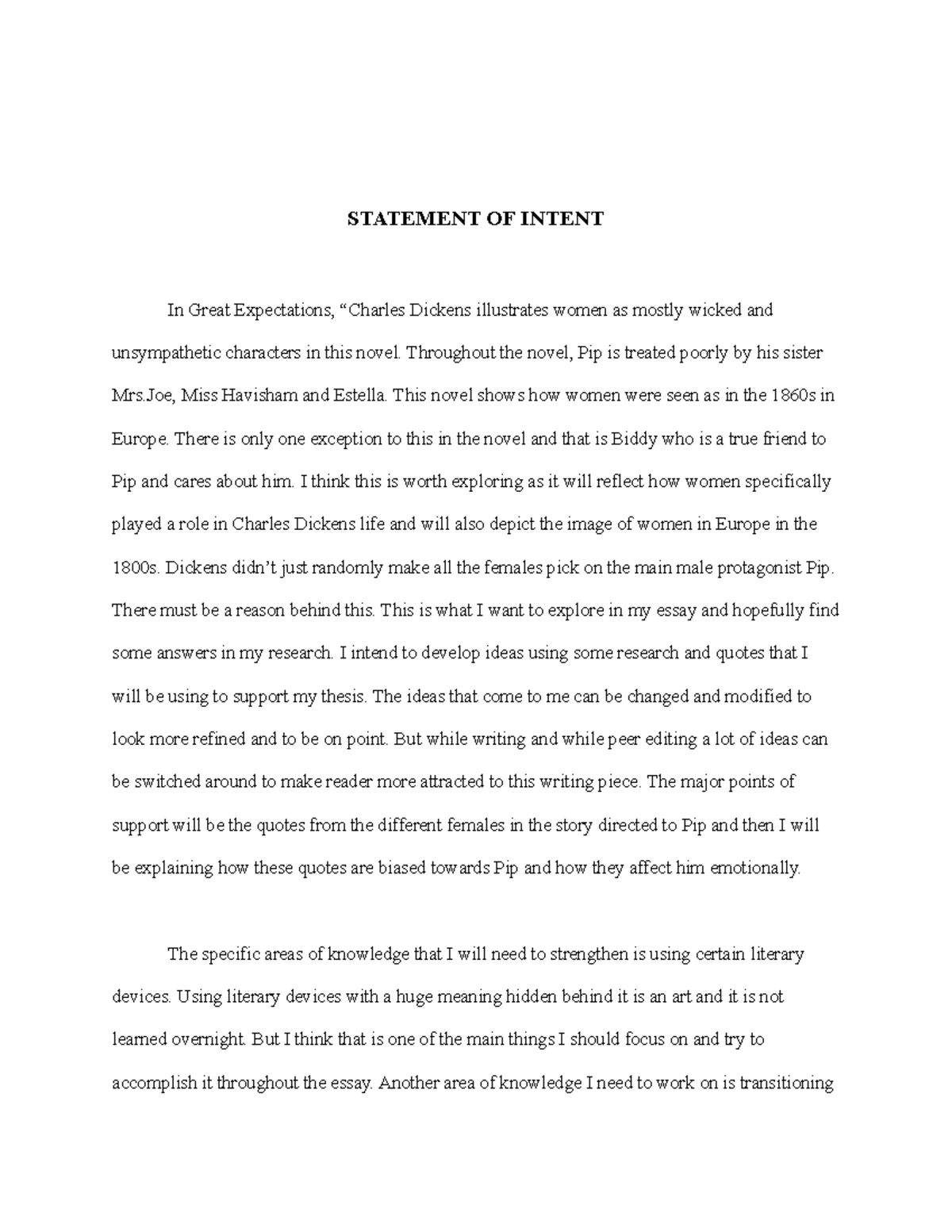 Statement OF Intent - Ap/En 3178 3 - Yorku - Studocu