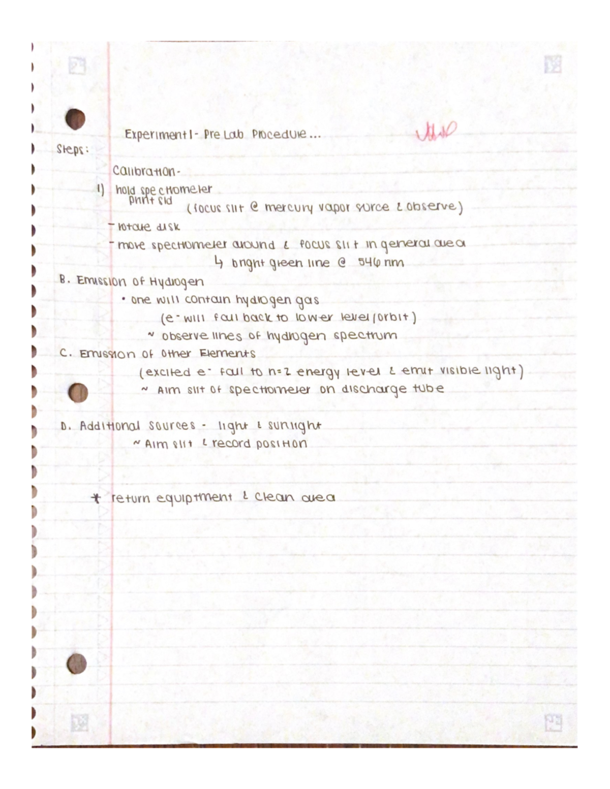 Lab Report Chem - Pre Lab procedule Steps: 1) hold spe cHometer pnnt ...
