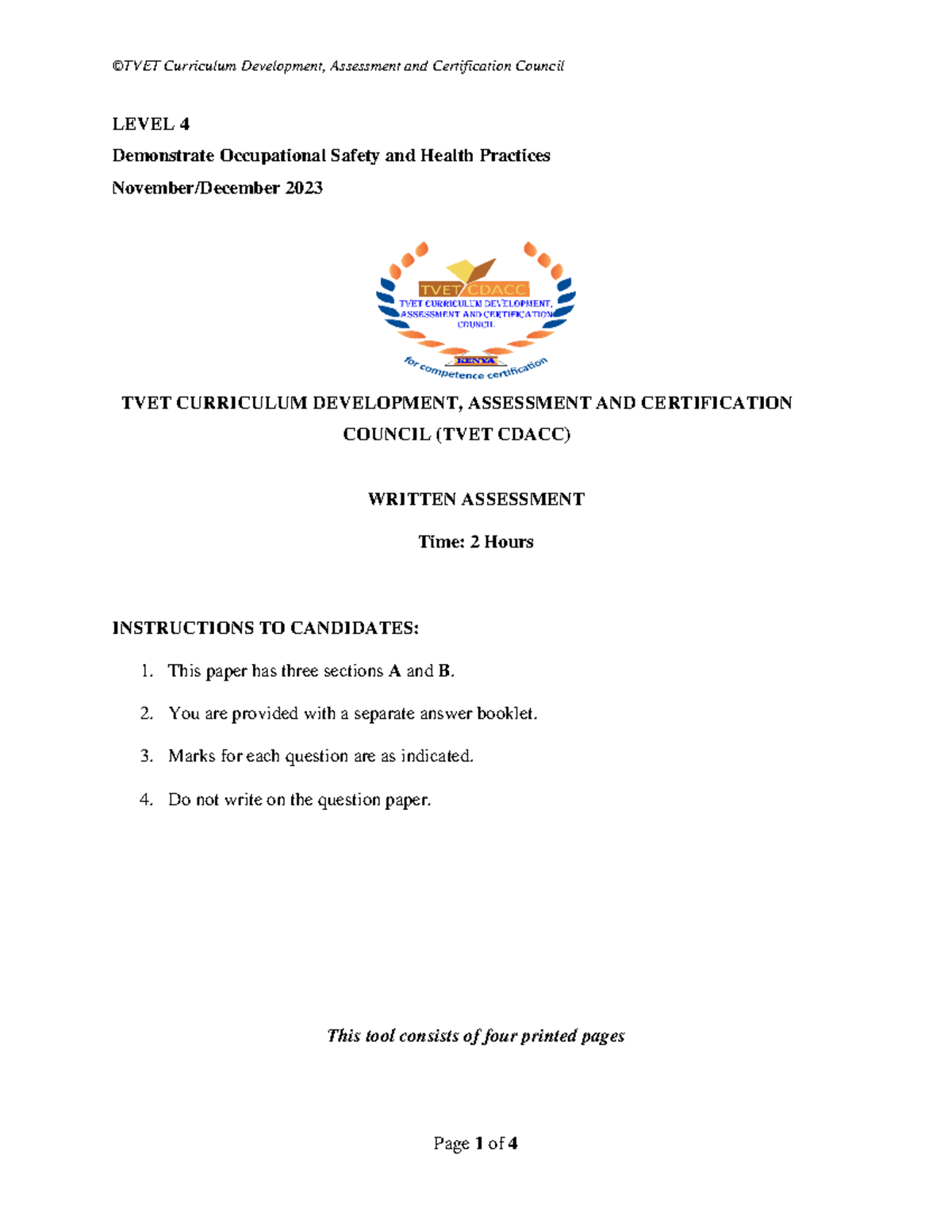 4-Health Services Support Occupational Safety and Health Practices ...