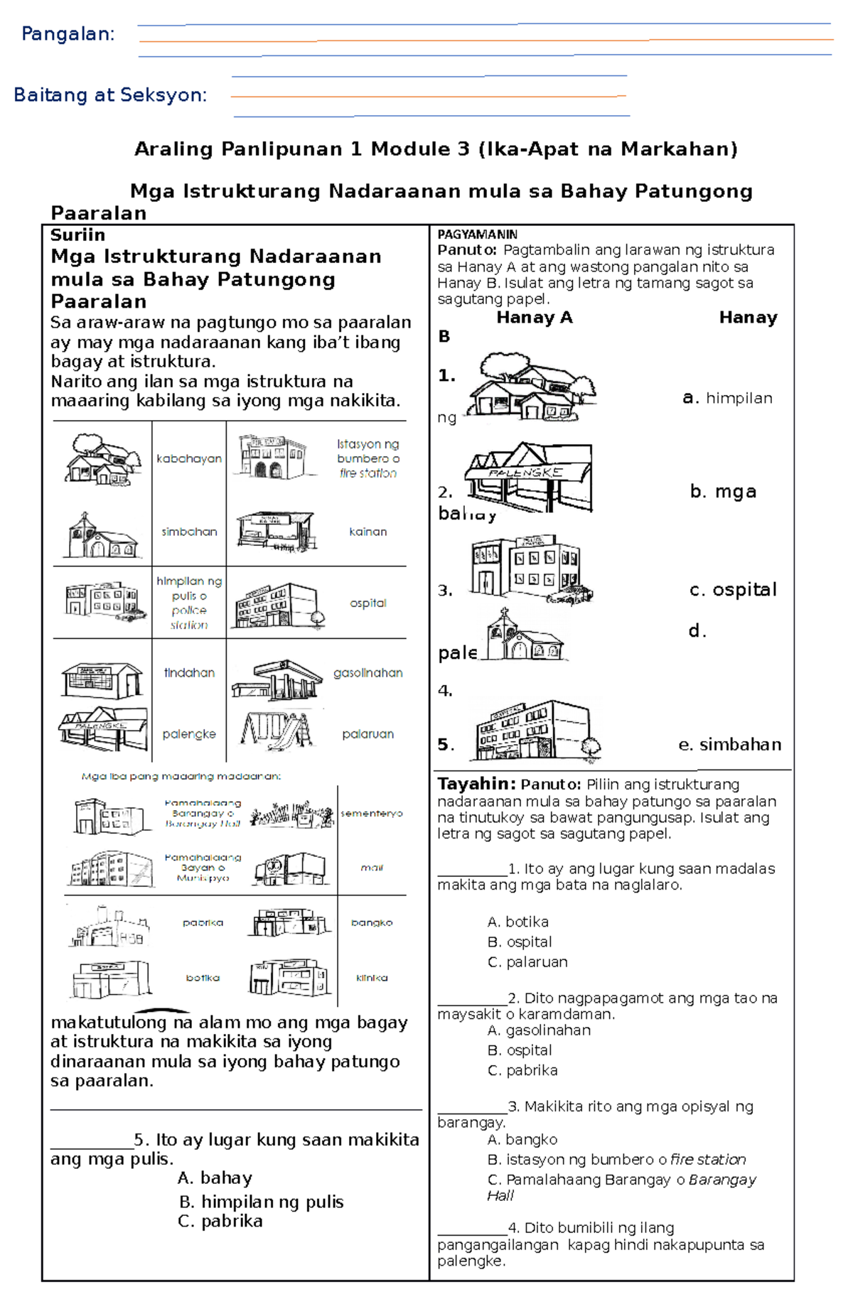 AP1 M3 Q4 Sagutan ...........................,..................................... - Studocu