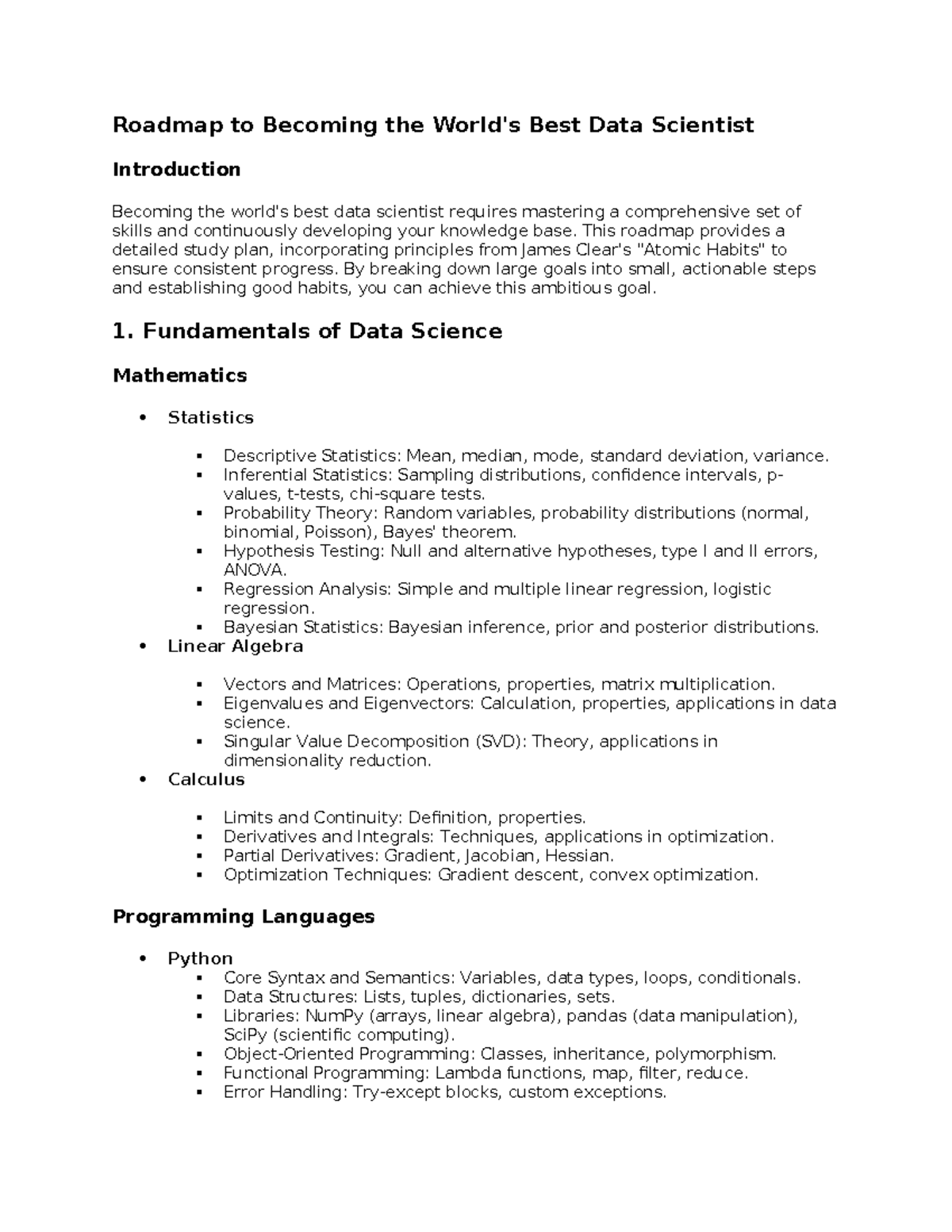 Roadmap TO Become World'S BEST DATA Scientist - Roadmap to Becoming the ...