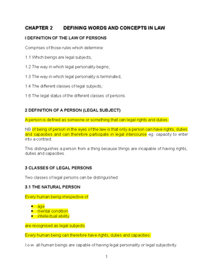 END OF Legal Personality chapter 3 - 1. DEATH AND ITS’ LEGAL ...