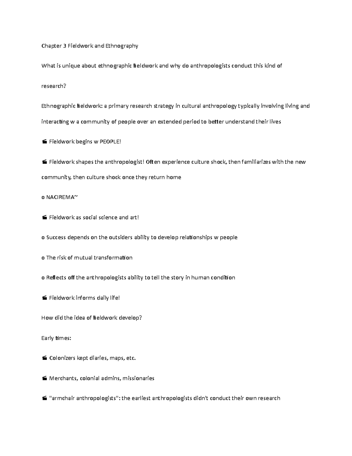 Chapter 3 Fieldwork and Ethnography - Chapter 3 Fieldwork and ...