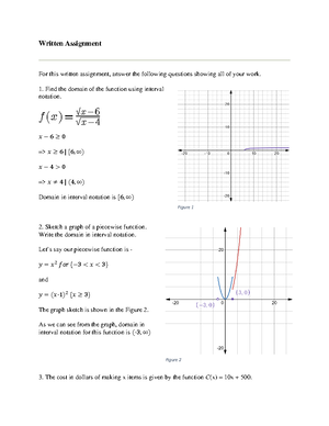 College Algebra Written Assignment unit 7 - WRITTEN ASSIGNMENT UNIT 7 1 ...