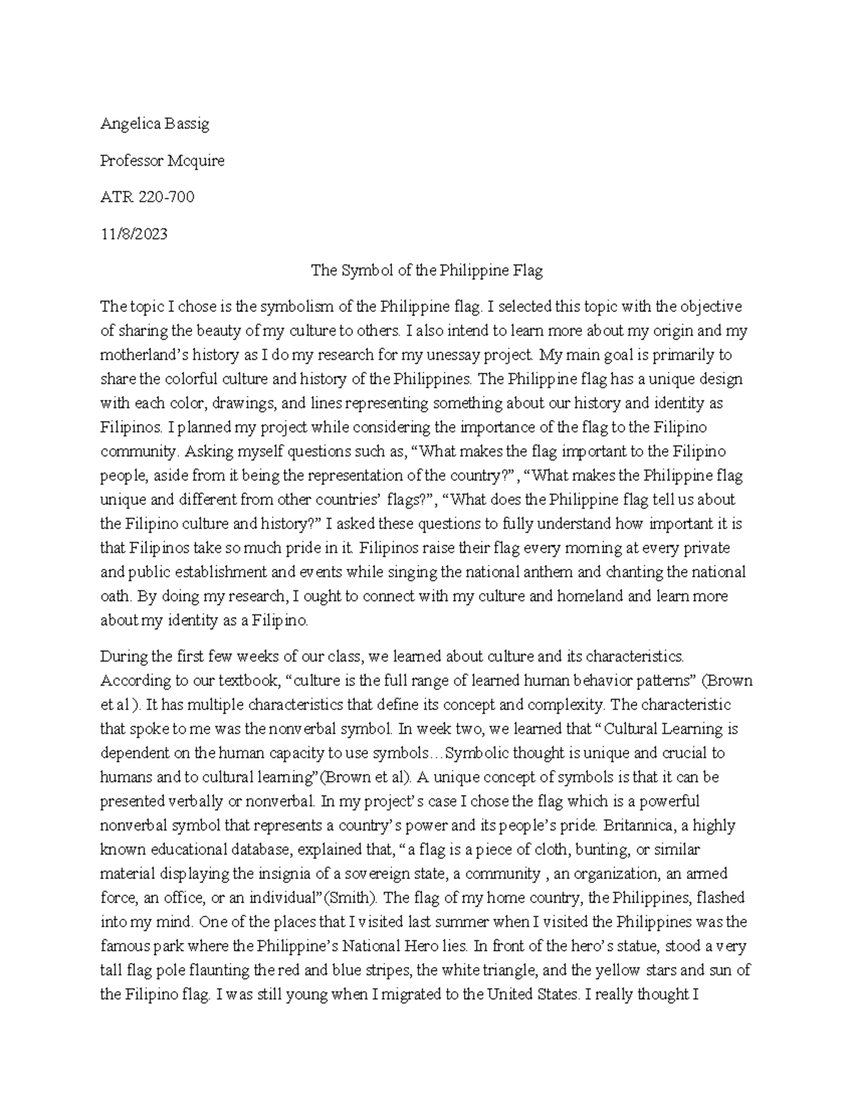 ATR Unessay Project - essay for uneasy - Angelica Bassig Professor ...