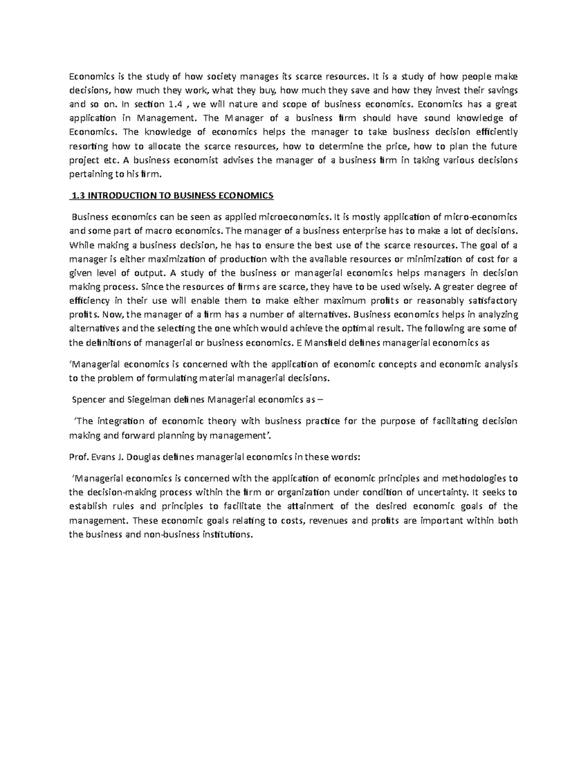 Business Economic 2 - Short Note - Economics is the study of how ...