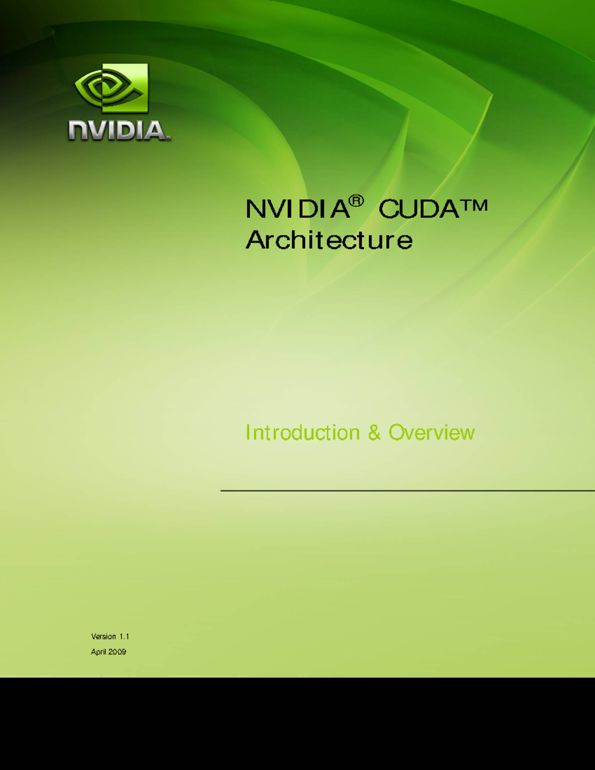 CUDA Architecture Overview - NVIDIA ® CUDA™ Architecture Introduction ... CUDA Architecture Overview - NVIDIA ® CUDA™ Architecture Introduction ...