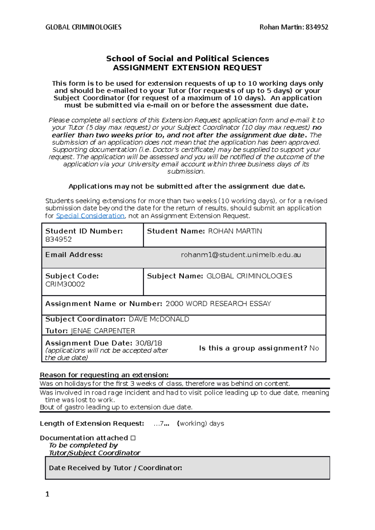 Assessment One- 2000 WORD Research Essay - School of Social and ...