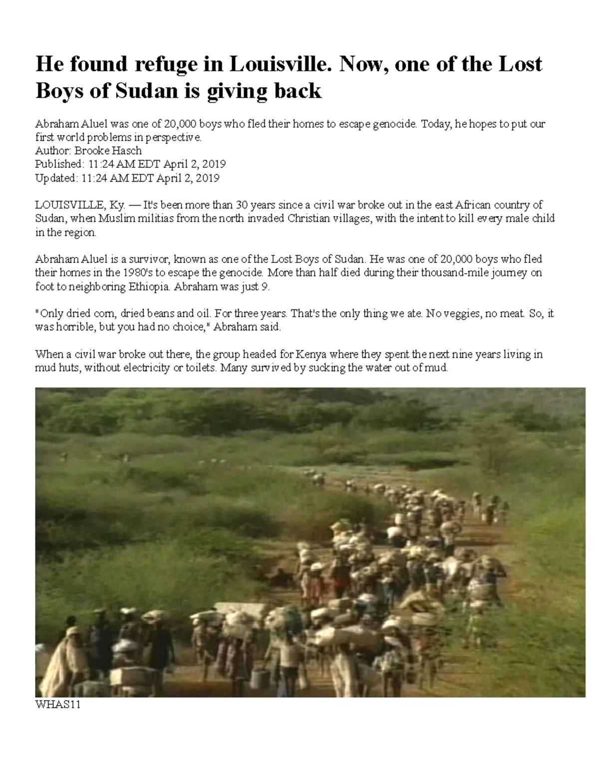 Lost Boy of Sudan in America - He found refuge in Louisville. Now, one ...