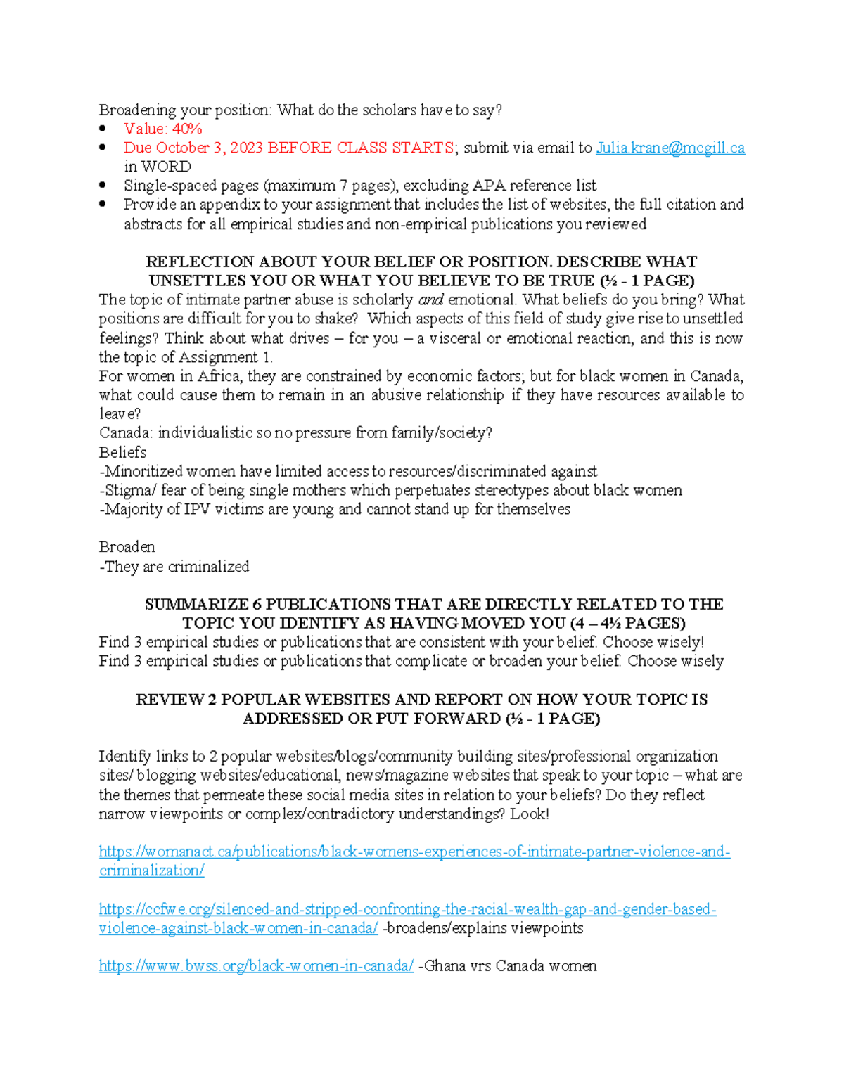 Violence Against Women Assignment 2 (Auto Recovered) - Broadening your ...