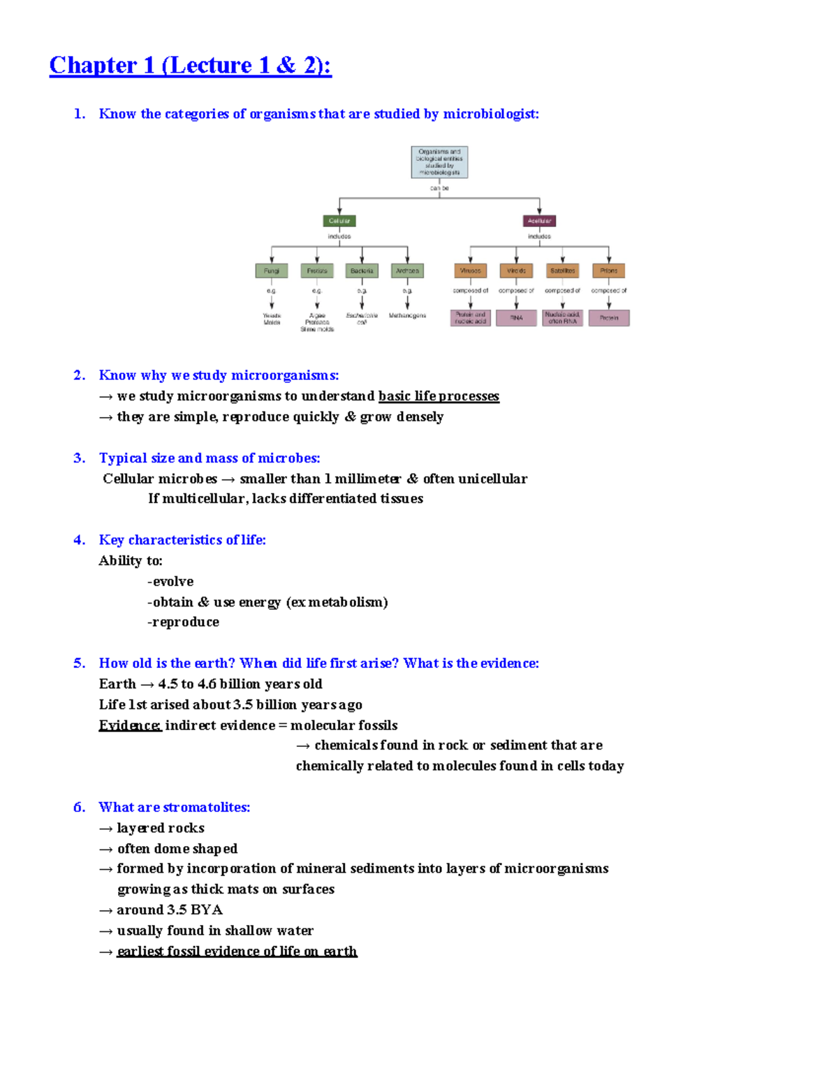 BIOL 310 Microbiology Final Exam Study Guide 2 - Chapter 1 (Lecture 1 ...