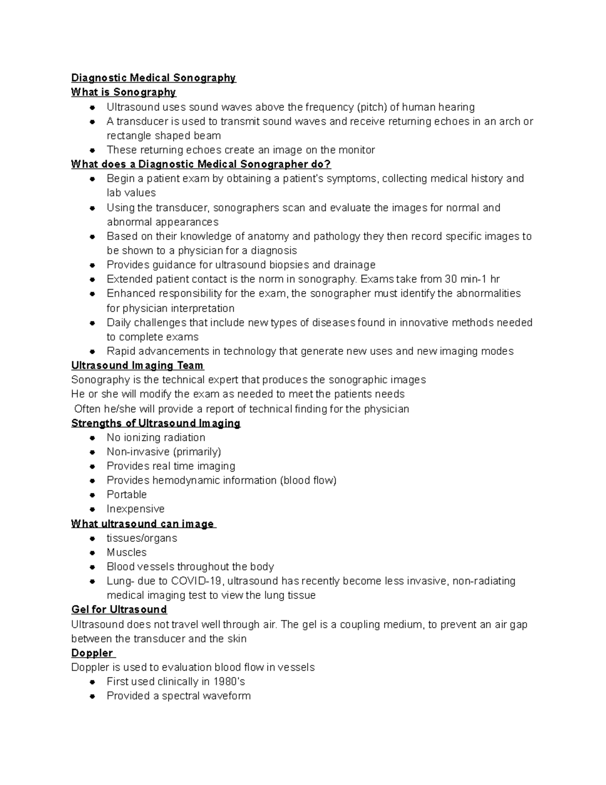 Week 8 Lecture Notes - Diagnostic Medical Sonography What is Sonography ...
