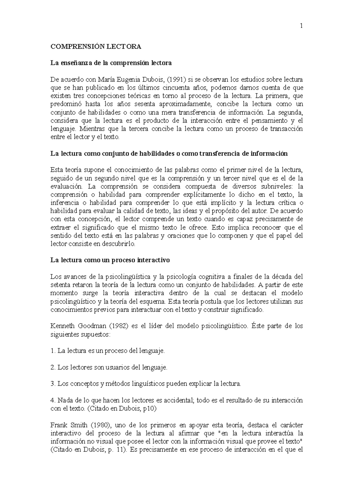 COMPRENSIÓN LECTORA - COMPRENSIÓN LECTORA La enseñanza de la ...