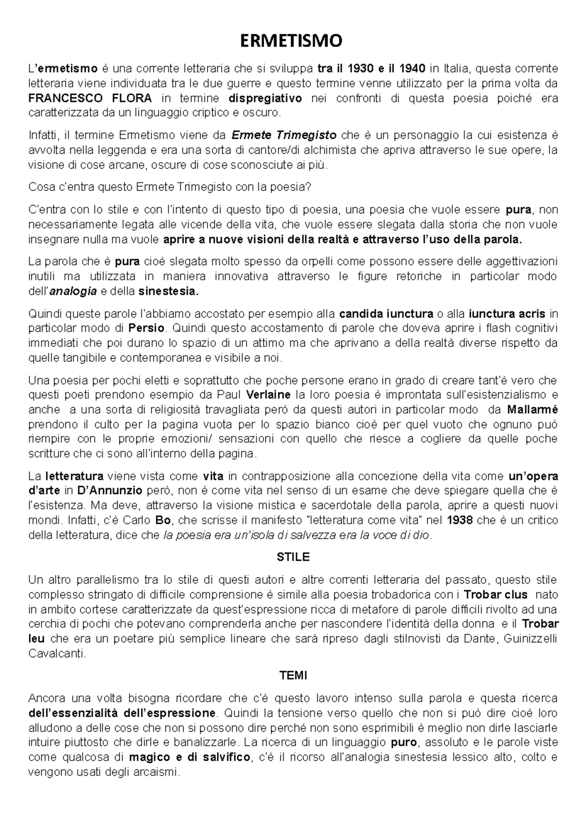 Ermetismo e Ungaretti la vita - ERMETISMO L ’ermetismo è una corrente ...