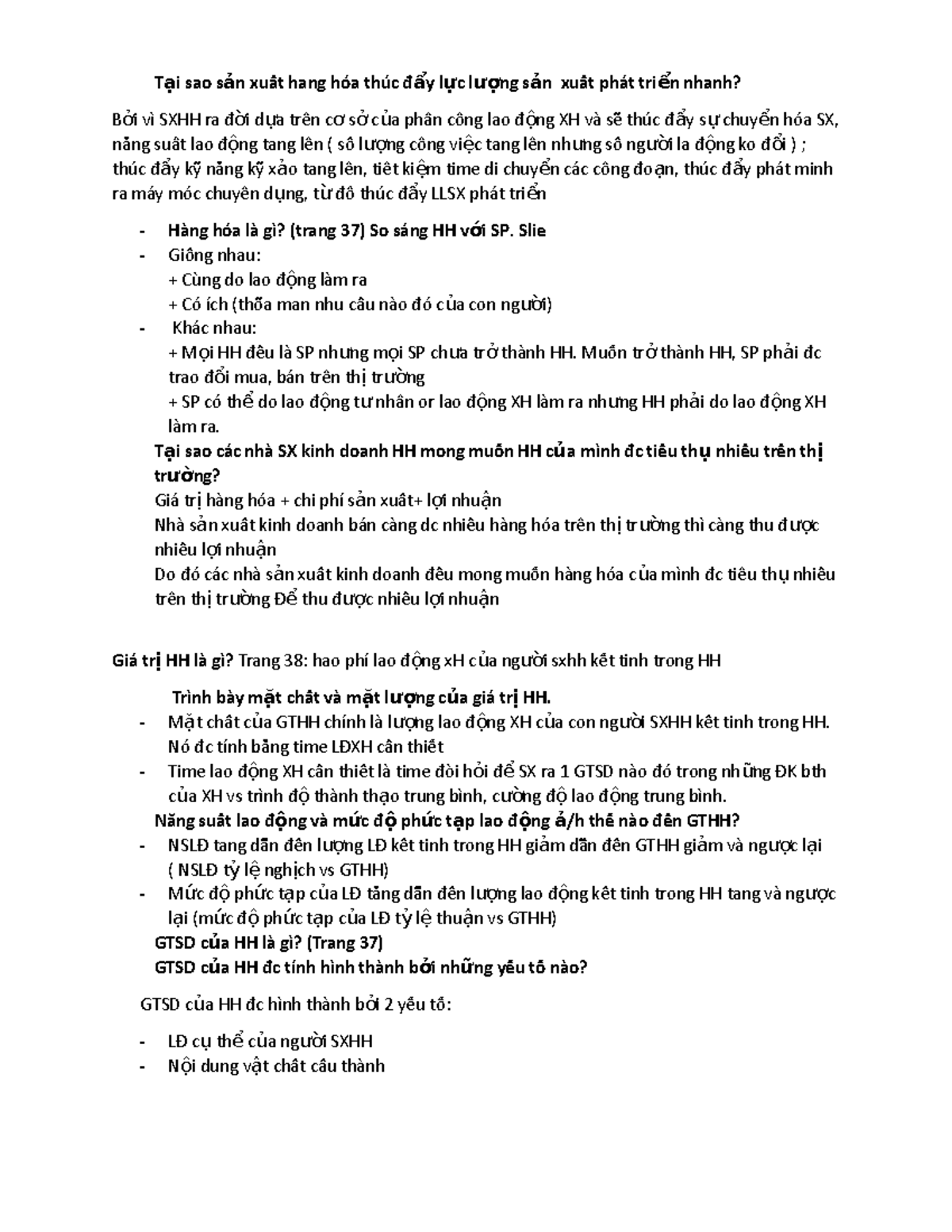 Final KTCT - kinh tế chính trị - T ại sao s ản xuấất hang hóa thúc đ ẩy l ực l ượng s ản xuấất ...