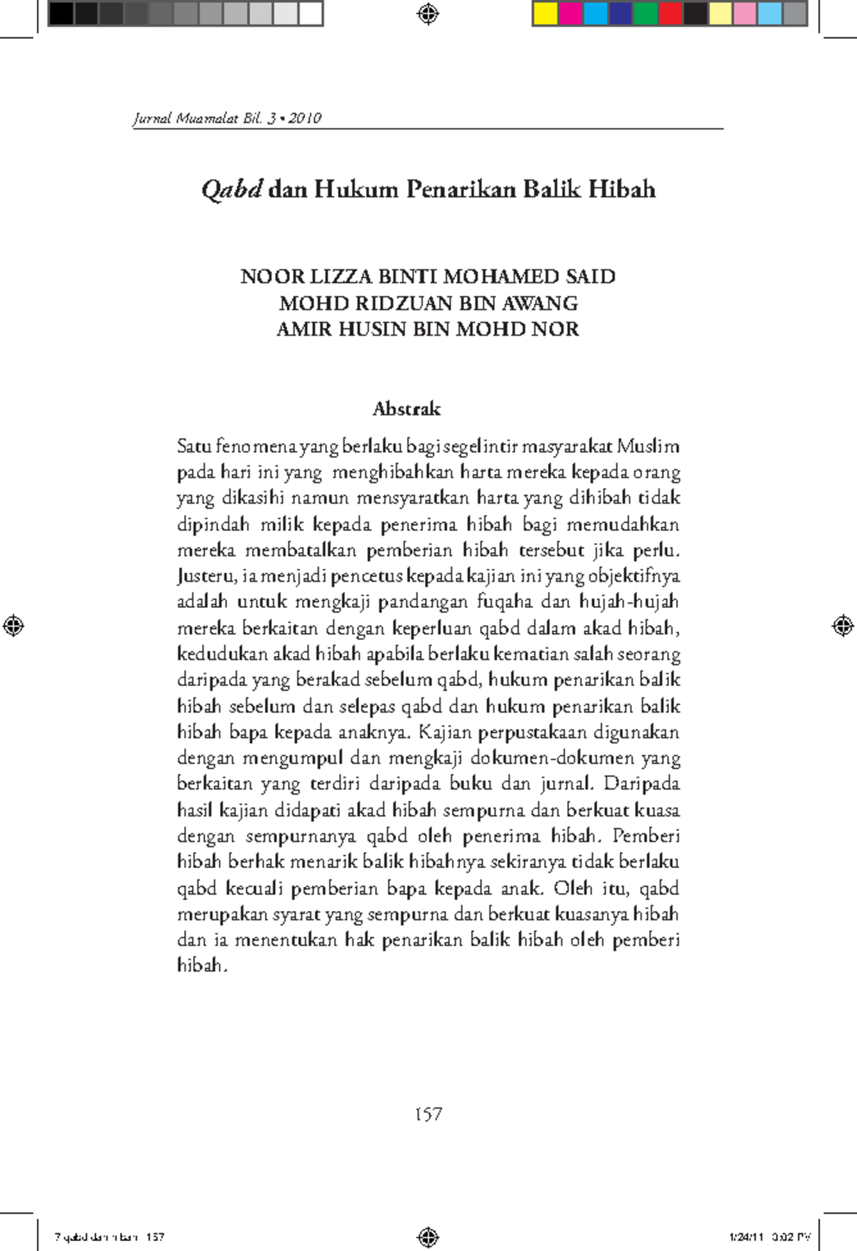 7 qabd dan hibah - artikel - 157 Abstrak Satu fenomena yang berlaku bagi segelintir masyarakat ...