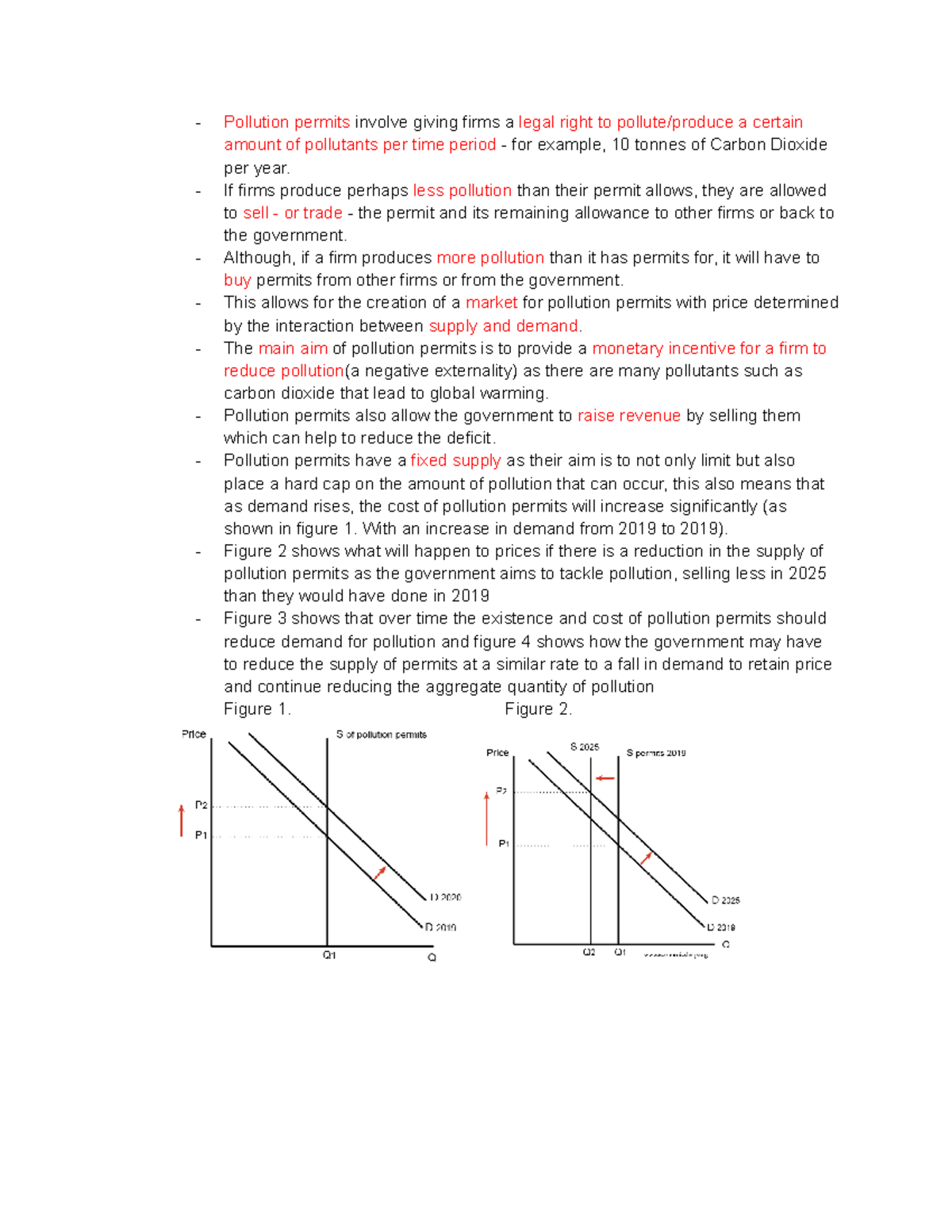 Tradeable Pollution Permits notes Edexcel As level economics A ...