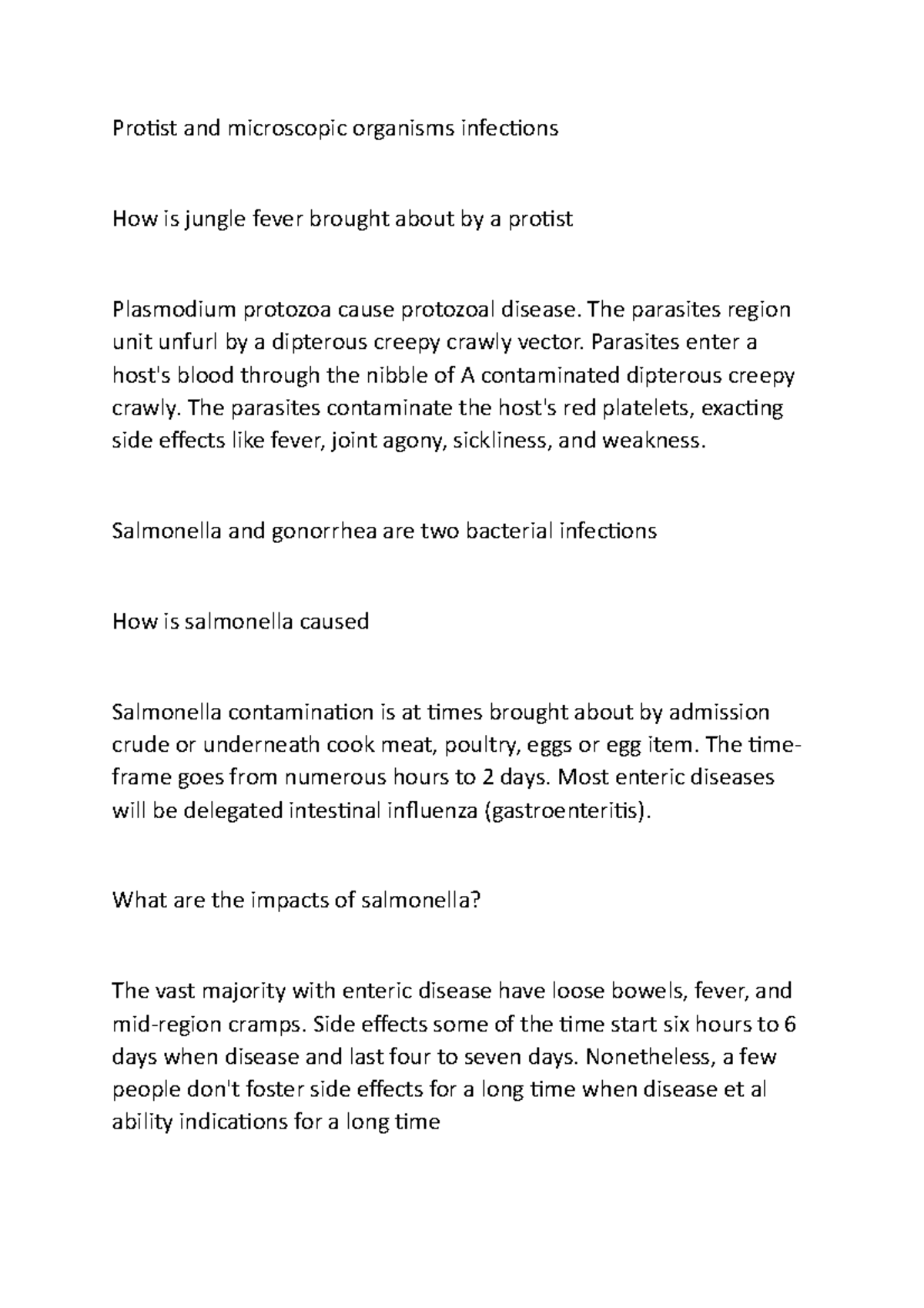 Protist and bacteria diseases - Protist and microscopic organisms ...