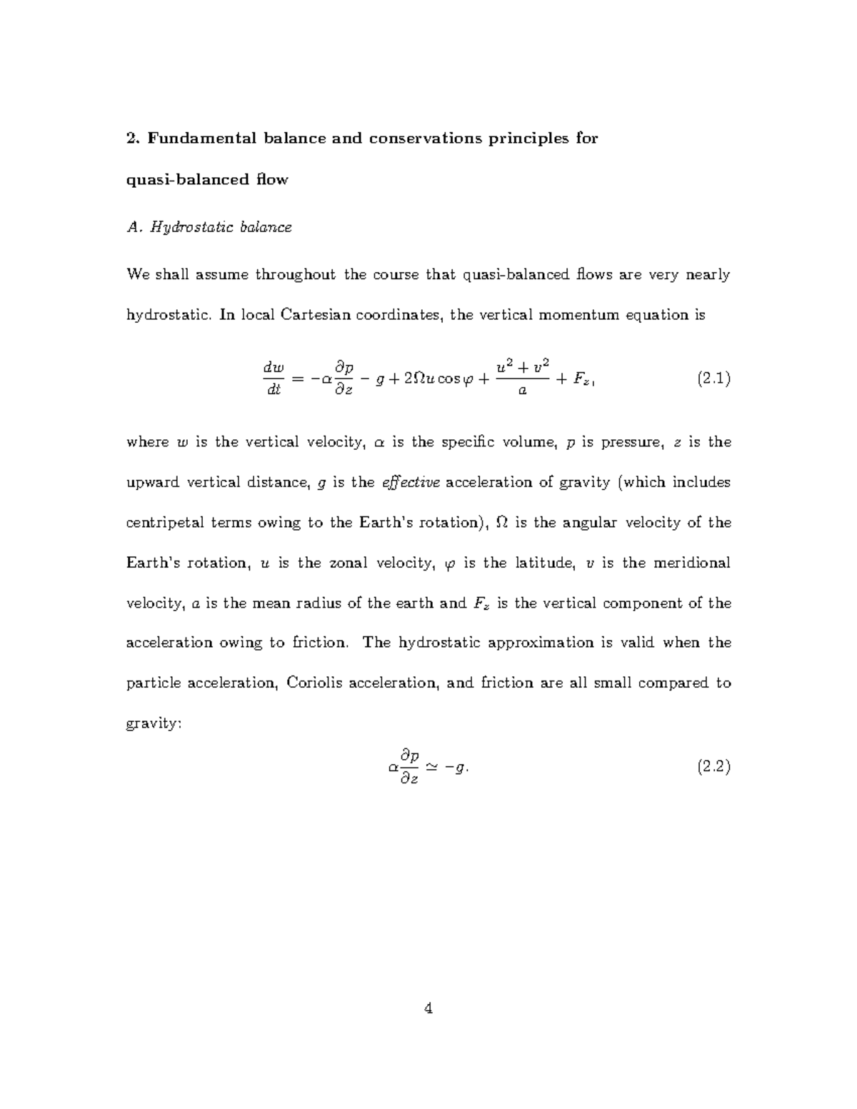 Quasi Balanced-Lecture 2 - Fundamental balance and conservations ...