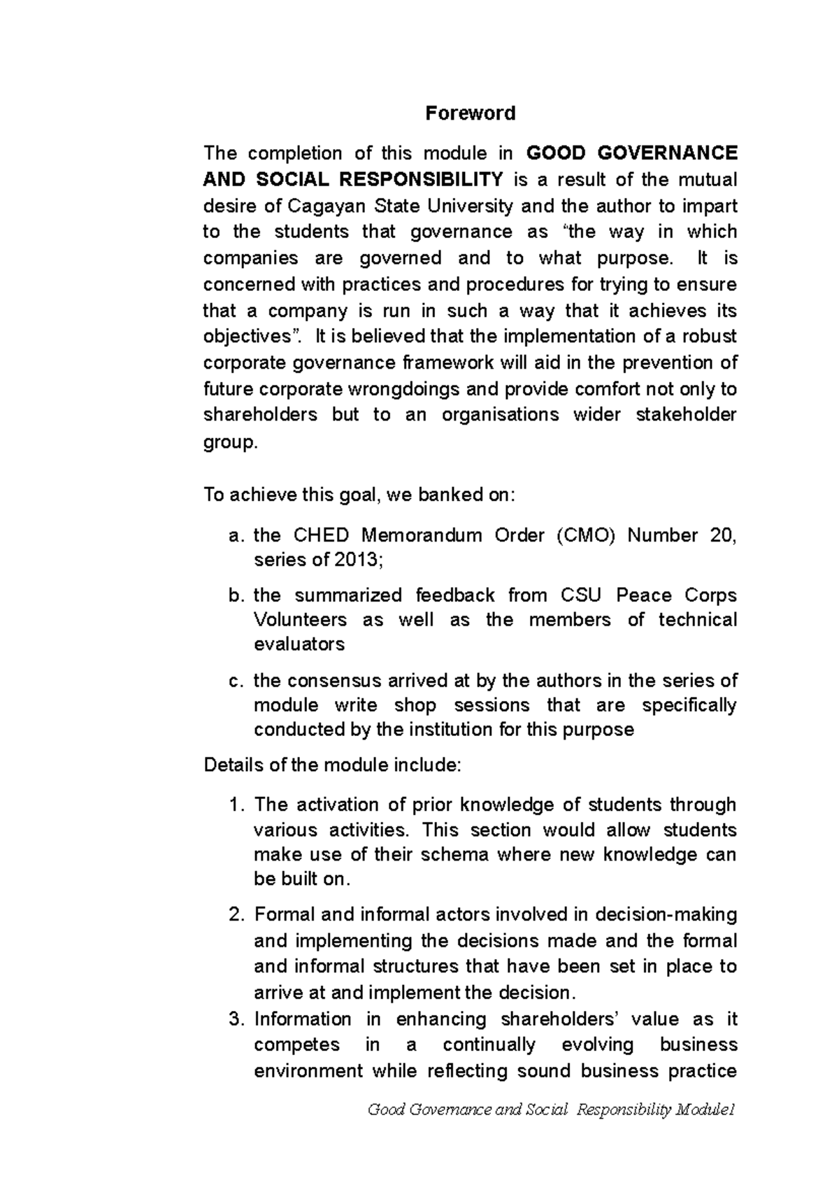 Unit 1 GG Final - Read!!1 - Foreword The completion of this module in ...