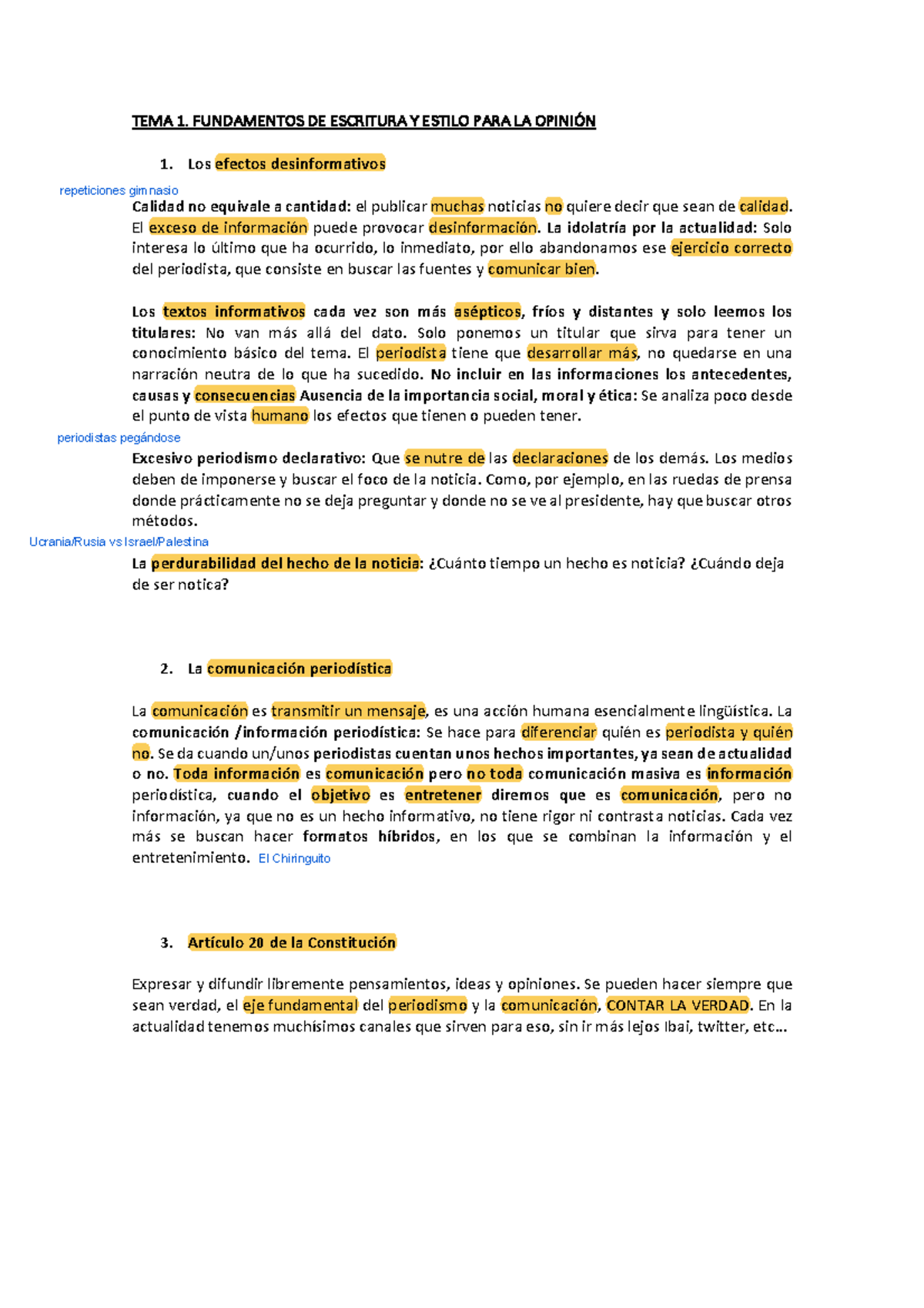 Escritura - Apuntes - TEMA 1. FUNDAMENTOS DE ESCRITURA Y ESTILO PARA LA ...