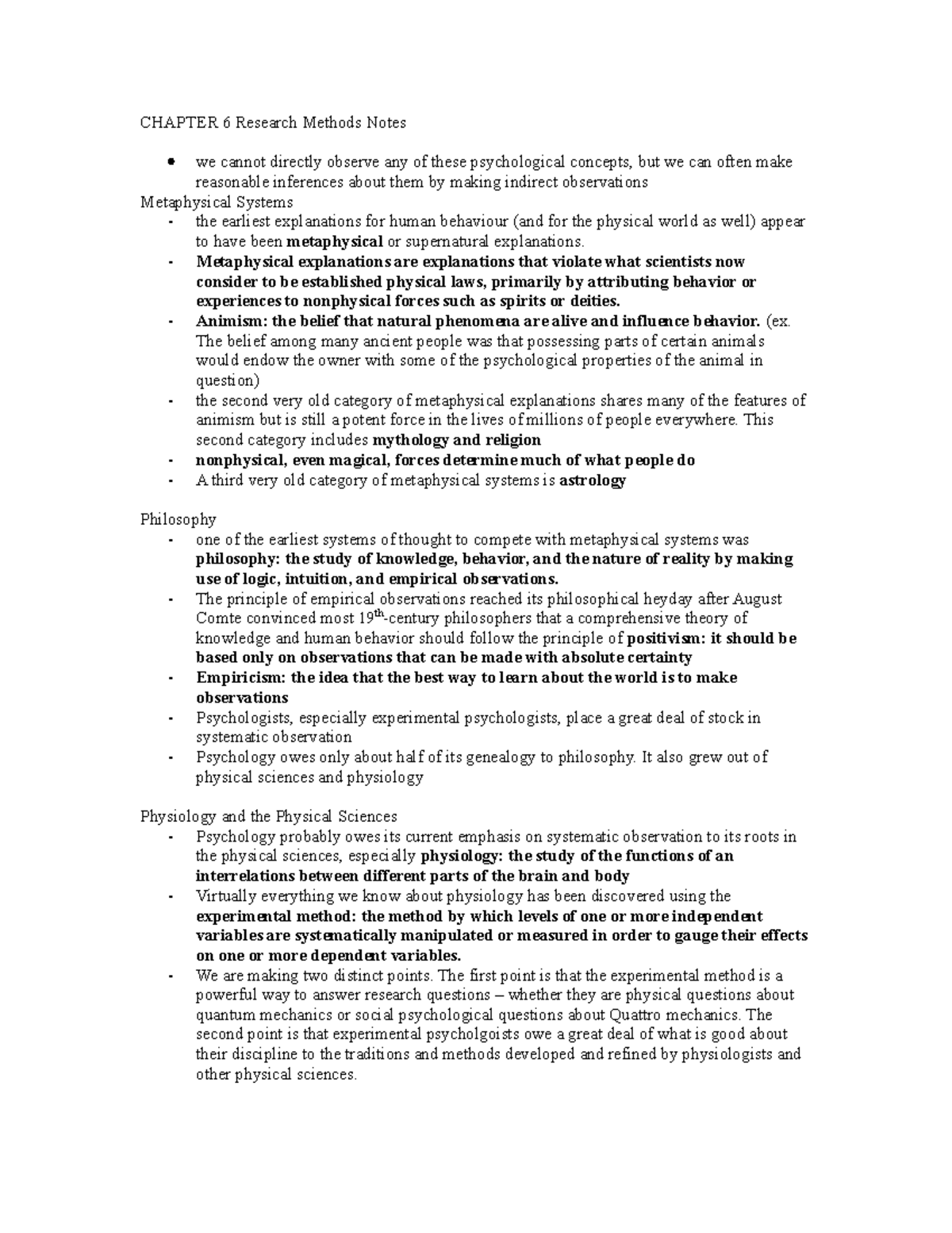 Summary chapter 6-9 RM - Research Methods in Psychology - CHAPTER 6 ...