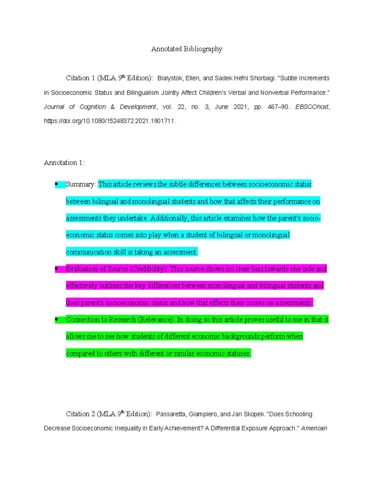 [Annotated Bibliography] Annotated Bibliography 1 - Annotated ...