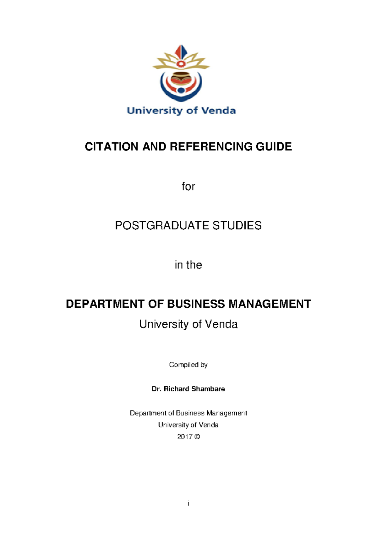 BMA Ref Guide - Lecture notes 10 - CITATION AND REFERENCING GUIDE for ...