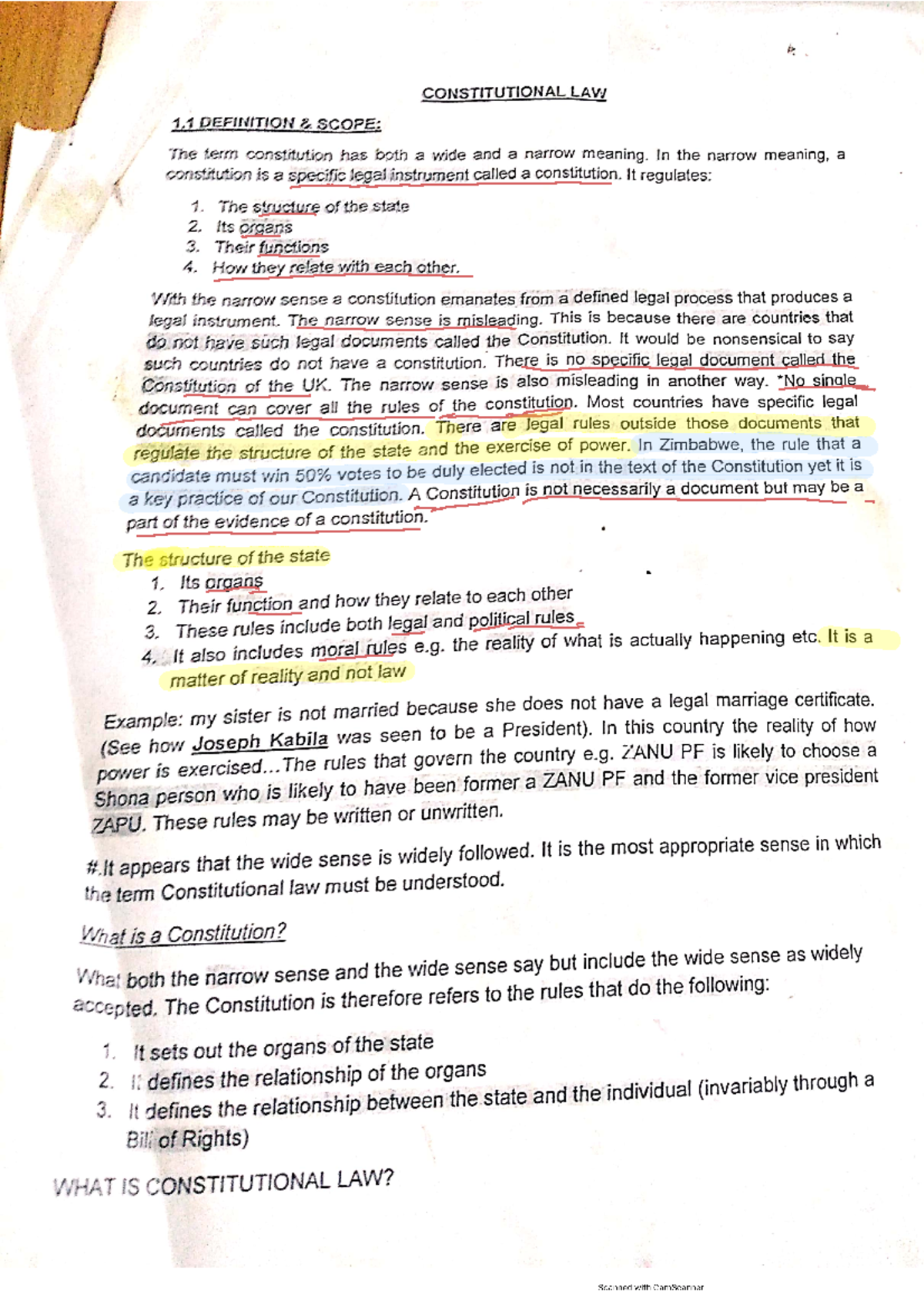 Constitutional law notes - Studocu