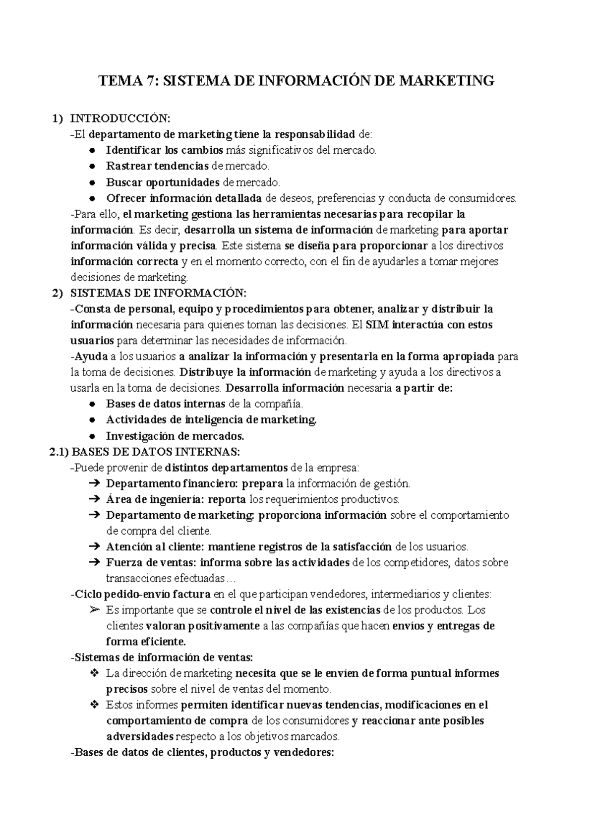 TEMA 7 Sistema DE Información DE Marketing - TEMA 7: SISTEMA DE INFORMACIÓN DE MARKETING 1 ...