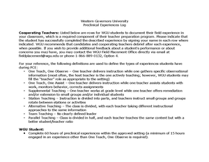 C935 task1 - preclinical experience - Task 1 C A. During my classroom ...