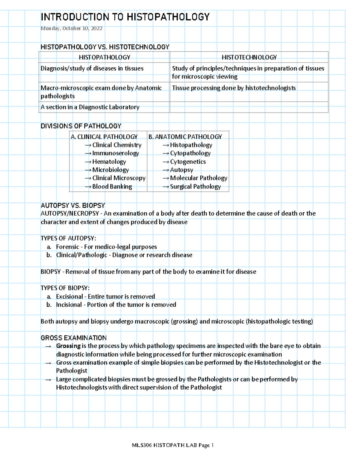 Histopath LAB - HISTOPATHOLOGY VS. HISTOTECHNOLOGY HISTOPATHOLOGY ...