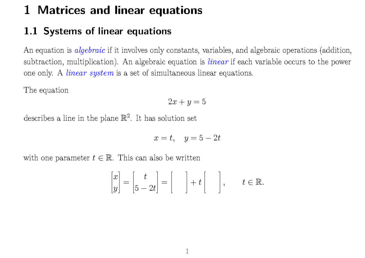 1-matrices - Accelerated Mathematics 1 - 1 Matrices and linear ...