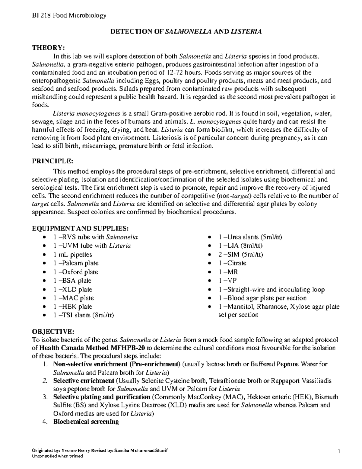 Salmonella and Listeria - Salmonella, a gram-negative enteric pathogen ...