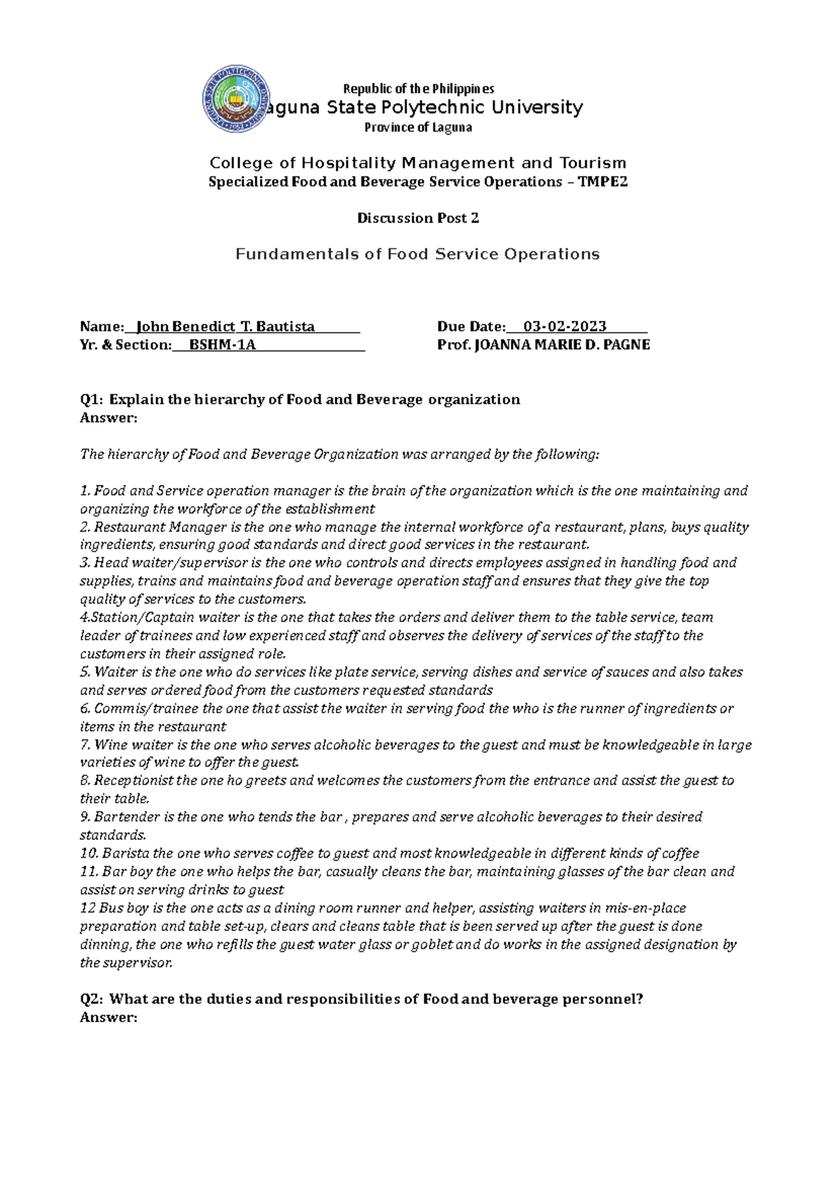E BSHM-1A Week3 Bautista,JB - Republic of the Philippines Laguna State ...
