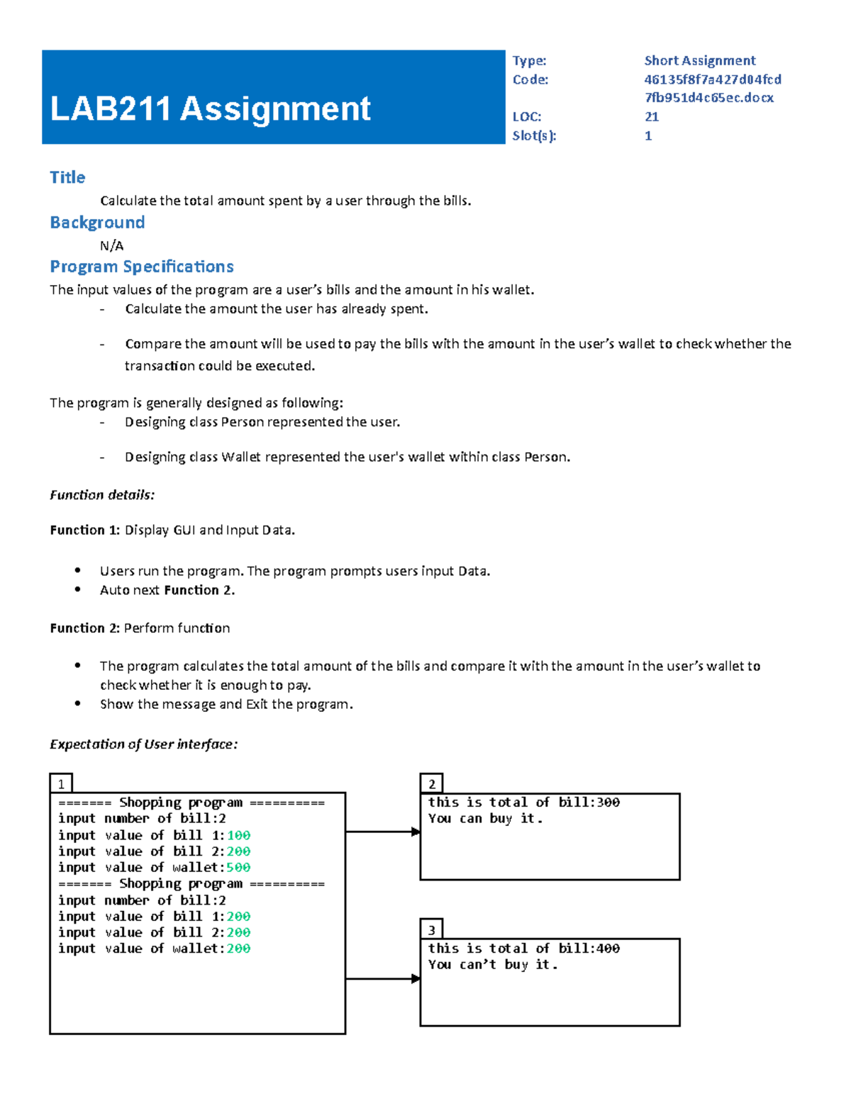J1 - Nothing to say - LAB211 Assignment Type: Short Assignment Code: 46135f8f7a427d04fcd - Studocu