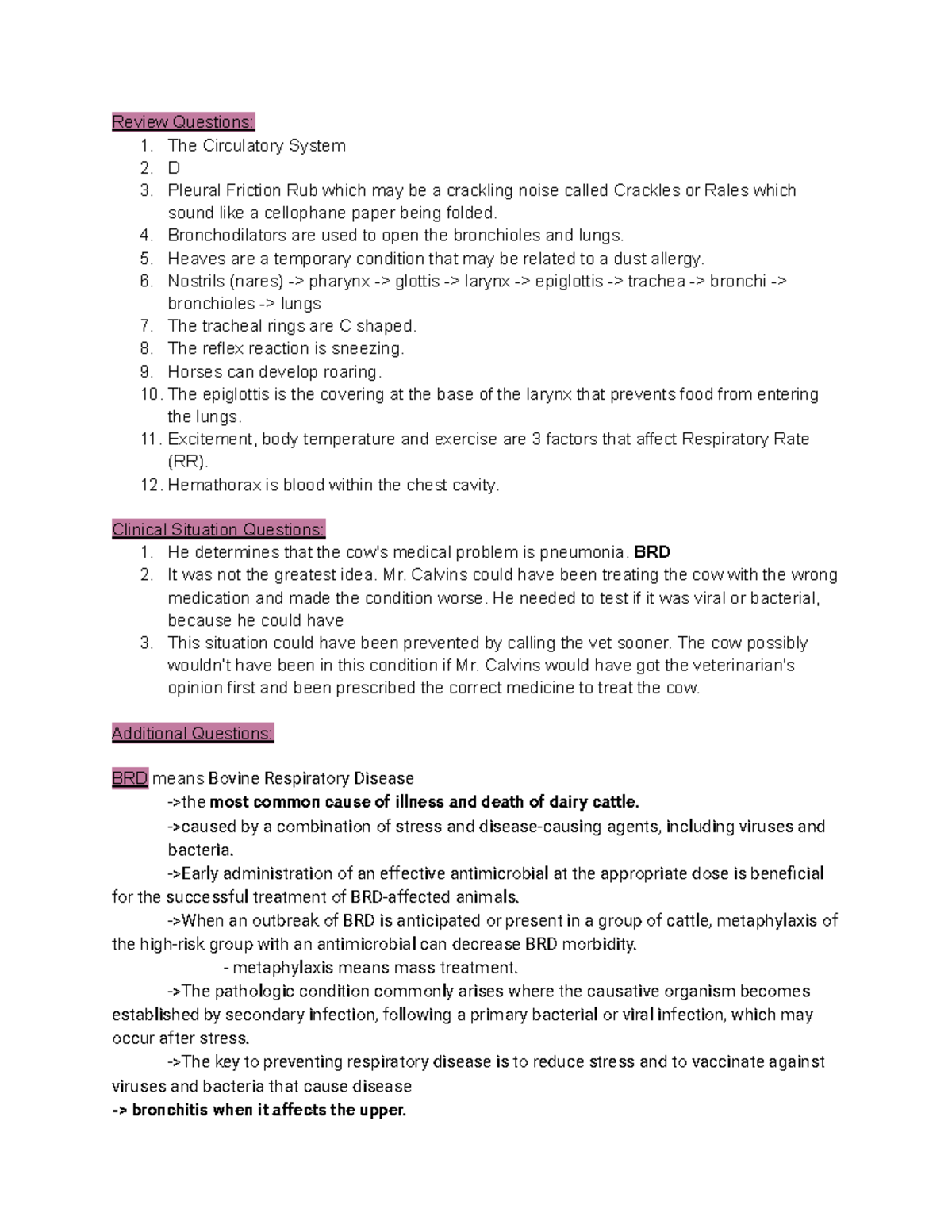 Review Questions - over chapter 27 - Review Questions: 1. The ...