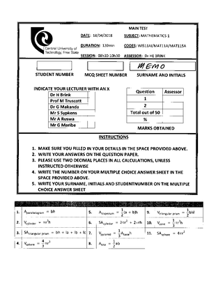 Mathematics Gr 11 Term 3 Test 2022 Marking Guide - MARKING GUIDELINES ...