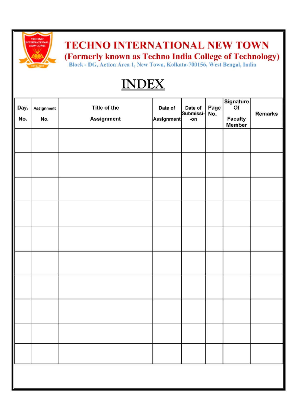 Laboratory COPY Front PAGE - TECHNO INTERNATIONAL NEW TOWN TECHNO ...