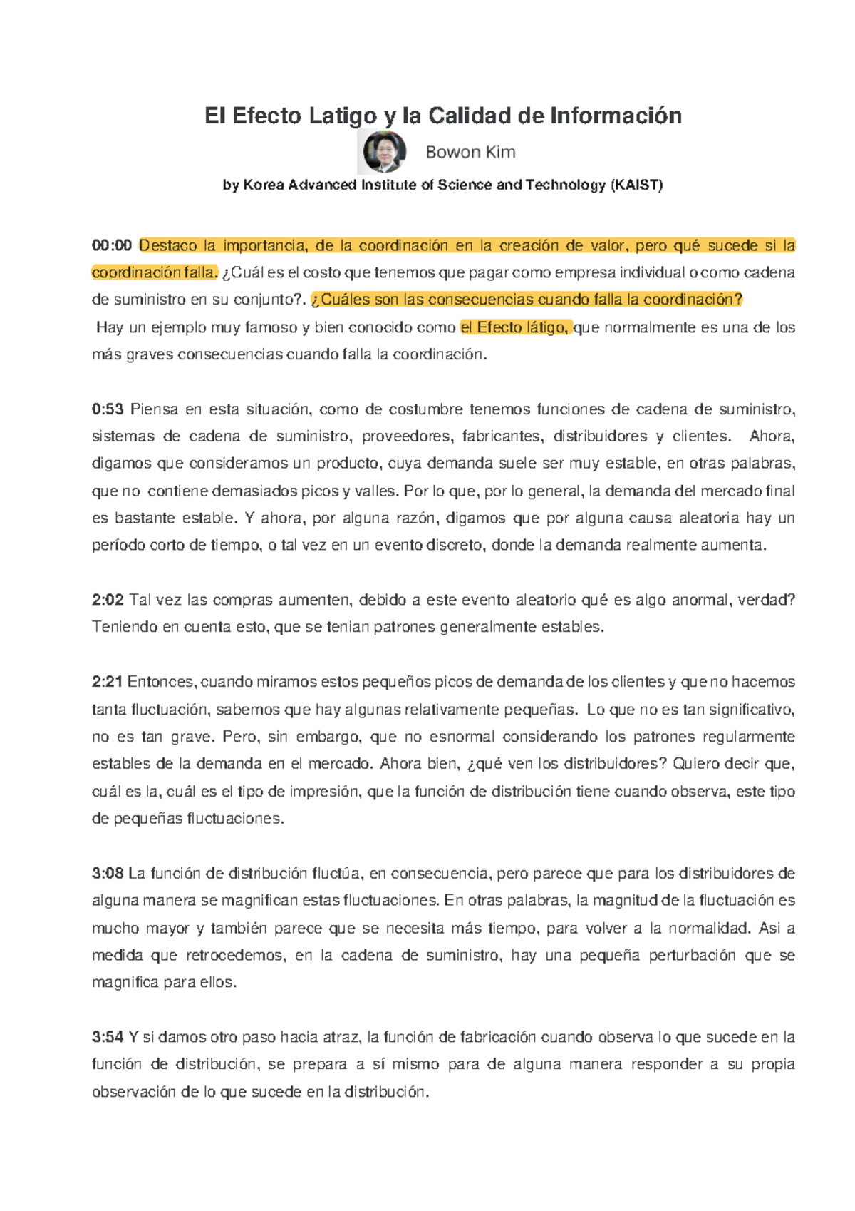 El Efecto Latigo y la Calidad de Información - ¿Cuál es el costo que tenemos que pagar como ...