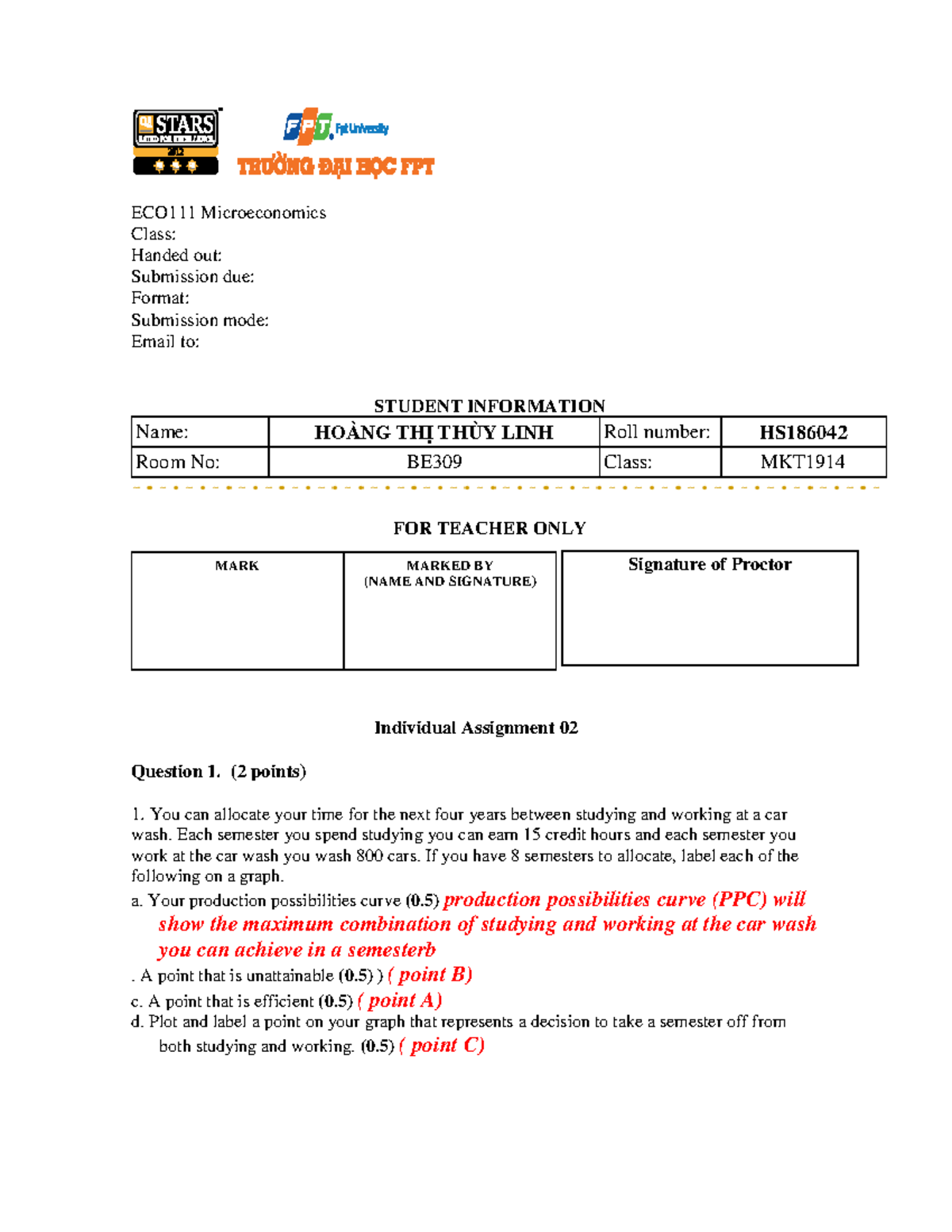 ECO111 Individual Assignment 02 Hoàng Thi Thùy Linh HS186042 - ECO 111 ...