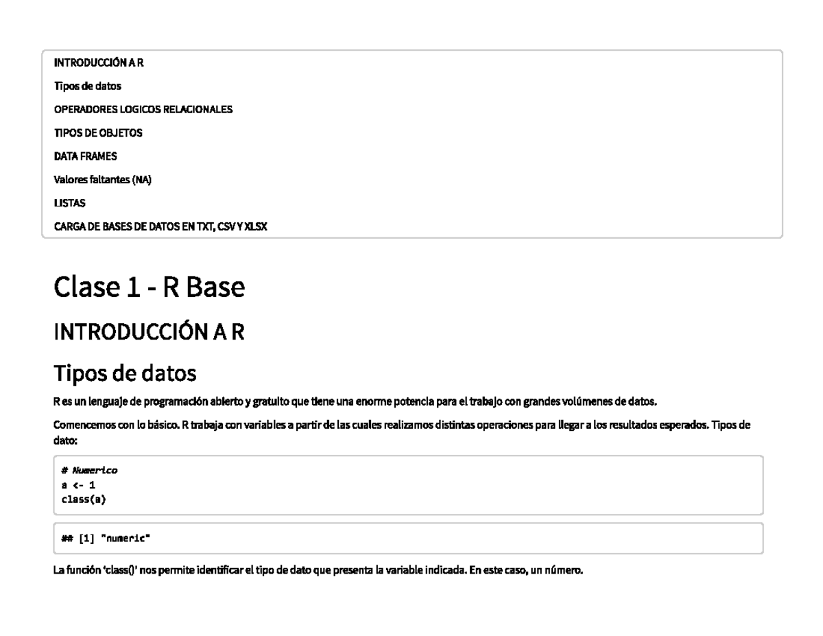 Clases teoria - programacion r - Procesamiento de Datos - Studocu