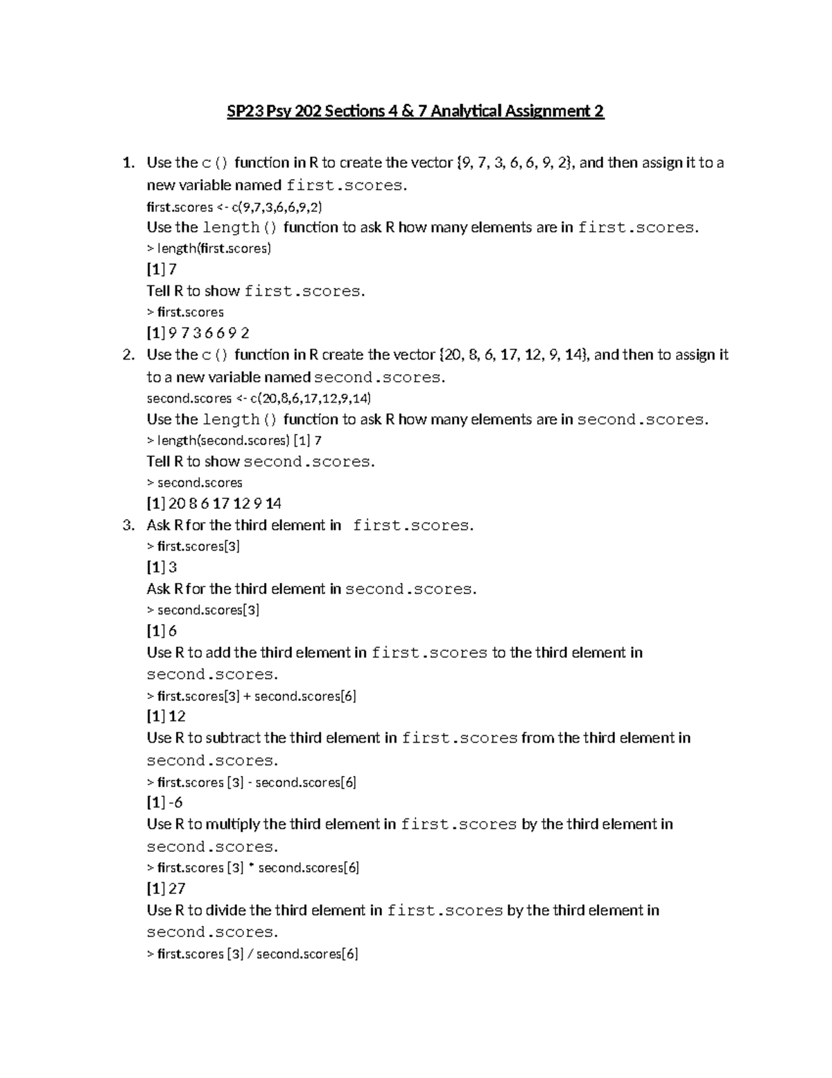 Psy 202 Analytical Assignment 2-jenkins - SP23 Psy 202 Sections 4 & 7 Analytical Assignment 2 1 ...
