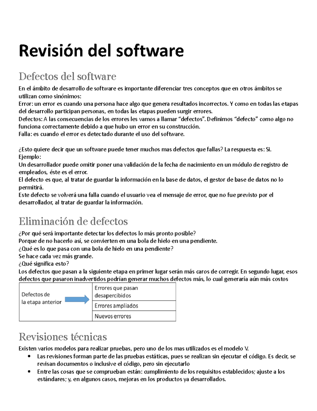 Revisión del software - Material para estudiar muy detallado - Revisión ...