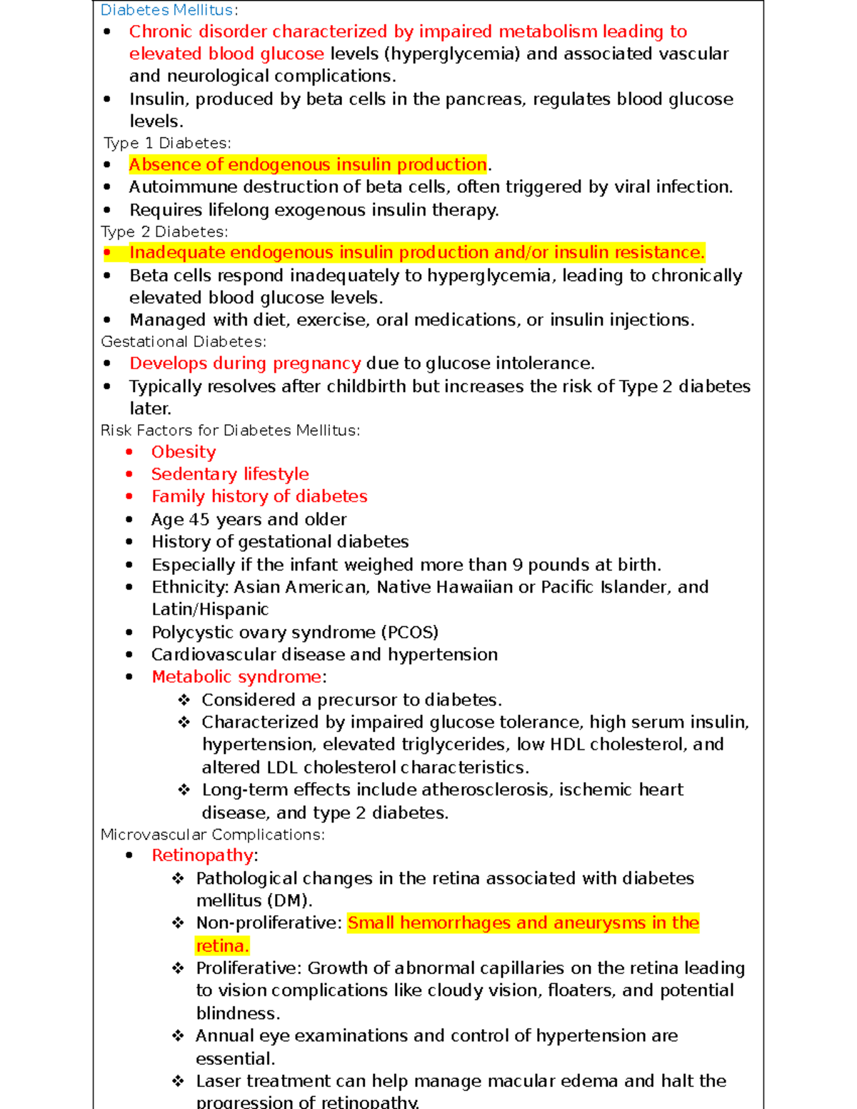 DM and HYpo Quiz - Diabetes Mellitus: Chronic disorder characterized by ...